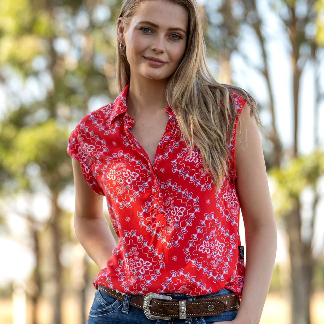 Wrangler Womens Jennie Print Sleeveless Shirt