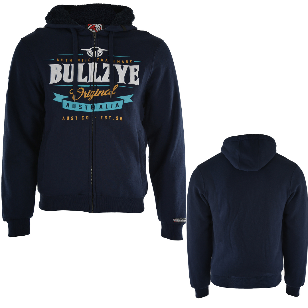 Bullzye Mens Dylan Zip Up Hoodie- NAVY