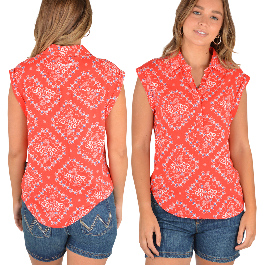 Wrangler Womens Jennie Print Sleeveless Shirt