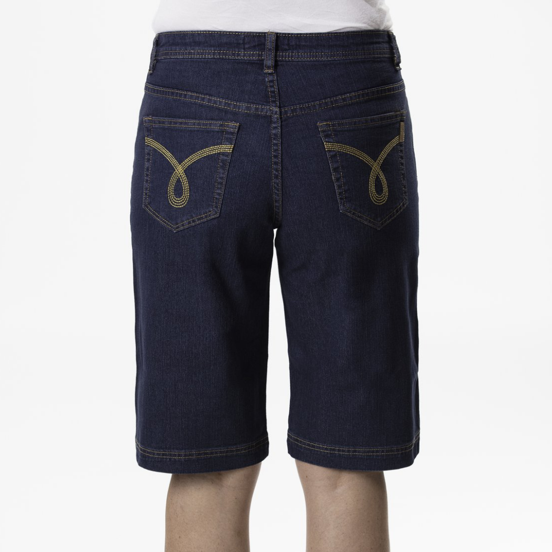 Corfu Womens Lisa Stretch, Easy-Fit, Waist-High Denim Shorts -CLASSIC